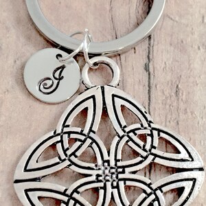 Celtic Knot Initial Key Ring - Celtic Knot Keychain, Celtic Key Ring ...