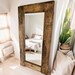 Rustic Reclaimed Wood Floor Mirror, Full Length Antique Mirror, Rustic ...