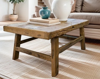 Rustic Coffee Table for Living Room, Handmade Reclaimed Wood, Barnwood ...