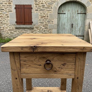 Rustic Reclaimed Wood End Table With Drawer, Rustic Barnwood Side Table ...