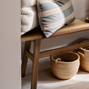 Mediterranean Farmhouse Reclaimed Wood Bench, Entryway Storage Bench ...