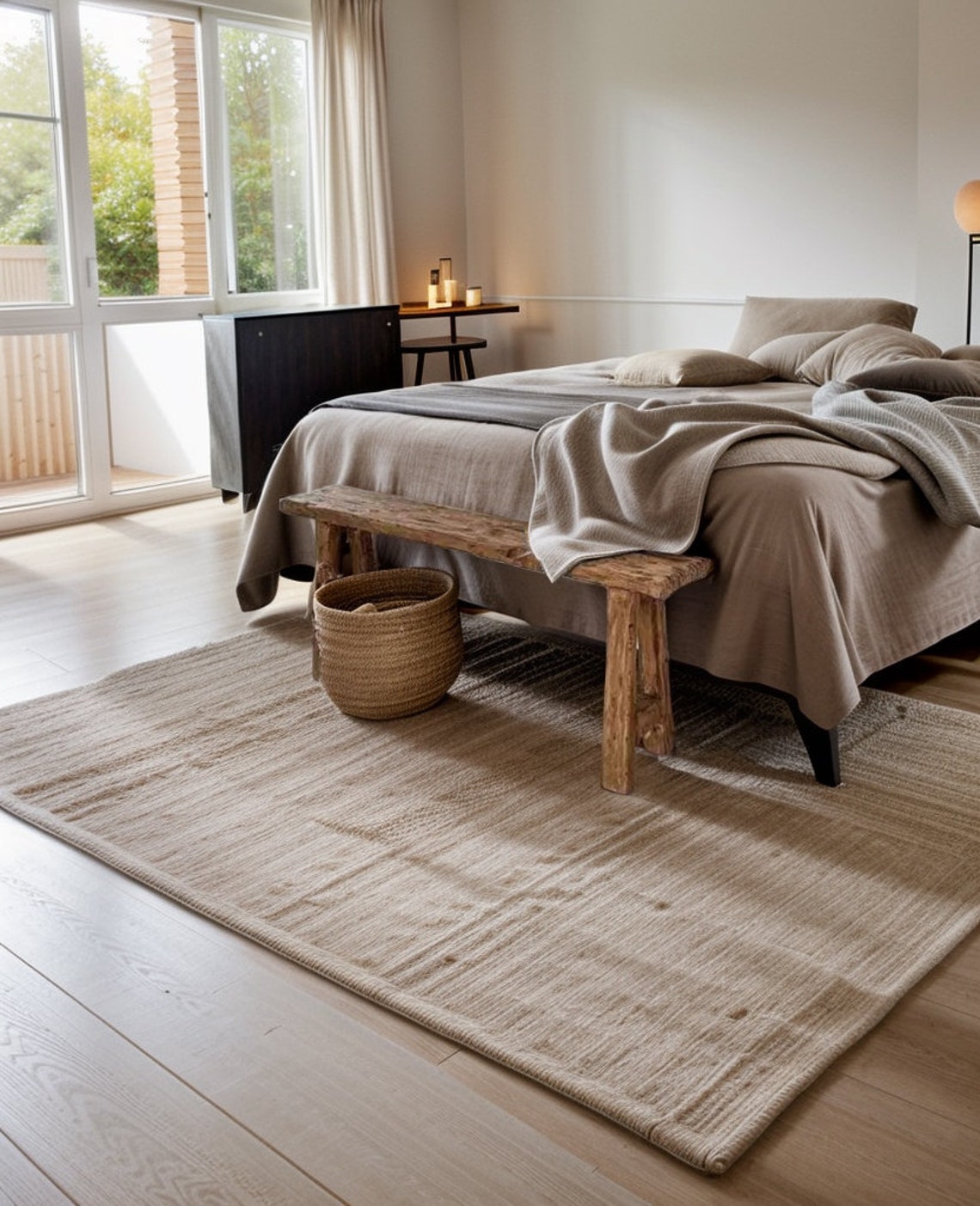 Oak Wood Rustic Farmhouse End of Bed Bench Durable and Stylish Addition ...