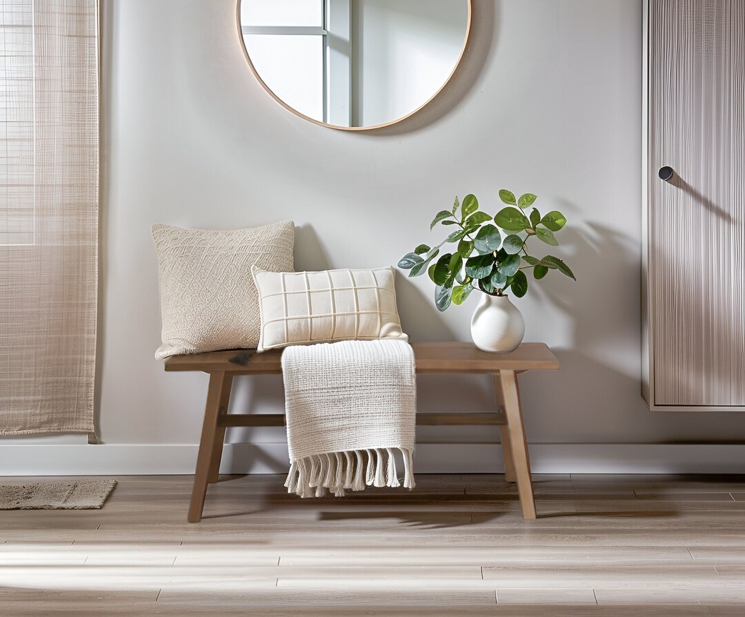 Solid Oak Entryway Bench, Handmade Rustic Farmhouse Bench, Reclaimed ...