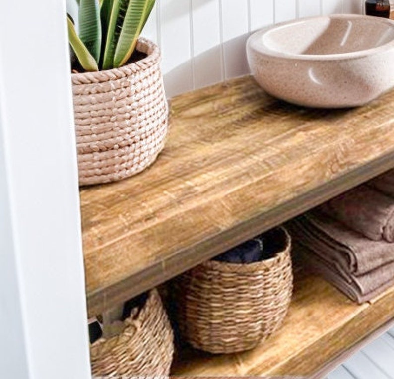 Handcrafted Bathroom Rustic Floating Vanity With Reclaimed Wood, Custom ...