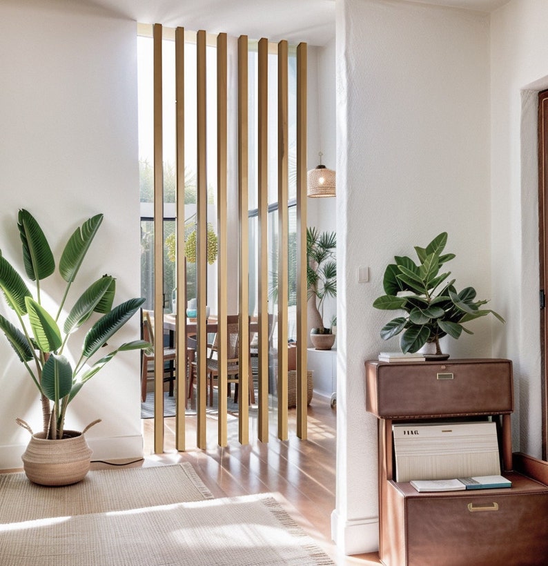 Handcrafted Wooden Wall Partition, Room Divider Kit, Stylish Office ...