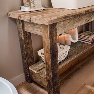 Custom Rustic Wood Console Table - Farmhouse Entryway Furniture - Handcrafted Mothersday Gift ...