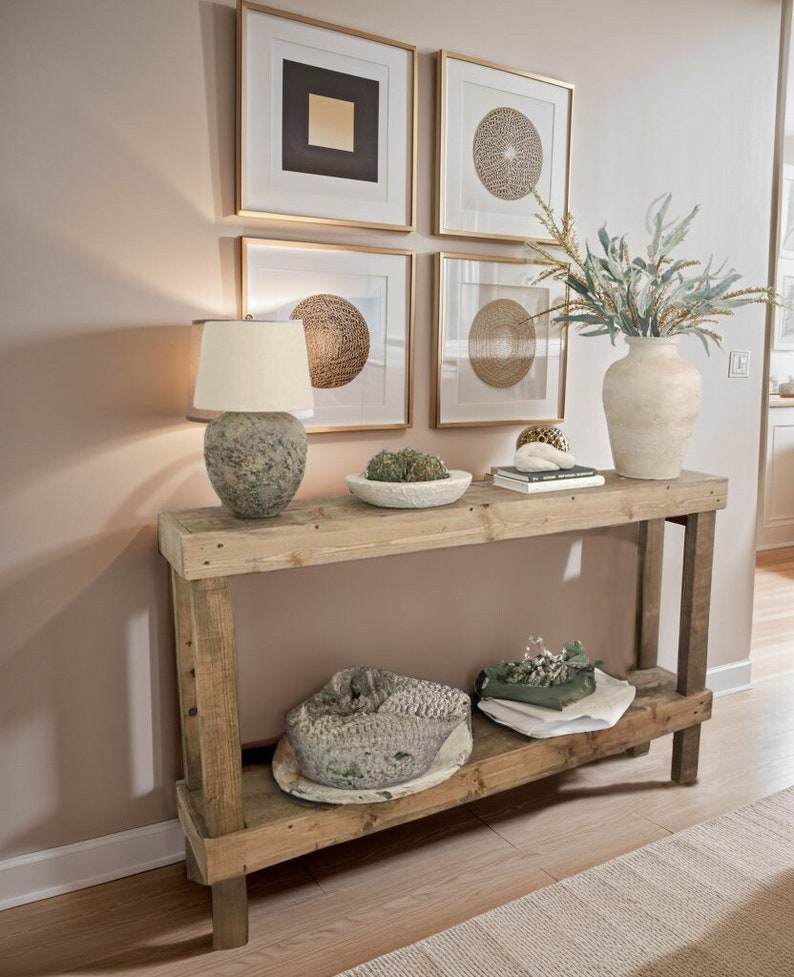 Rustic Reclaimed Wood Console Table, Farmhouse Hallway Entryway ...