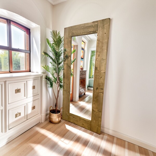 Rustic Antique Floor Mirror - Etsy