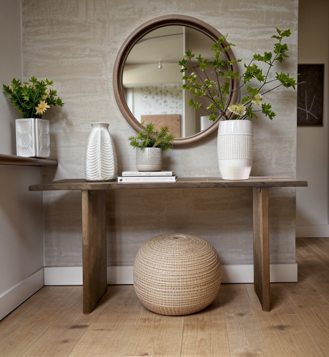 Oak Wood Rustic Reclaimed Console Table, Farmhouse Hallway Entryway ...