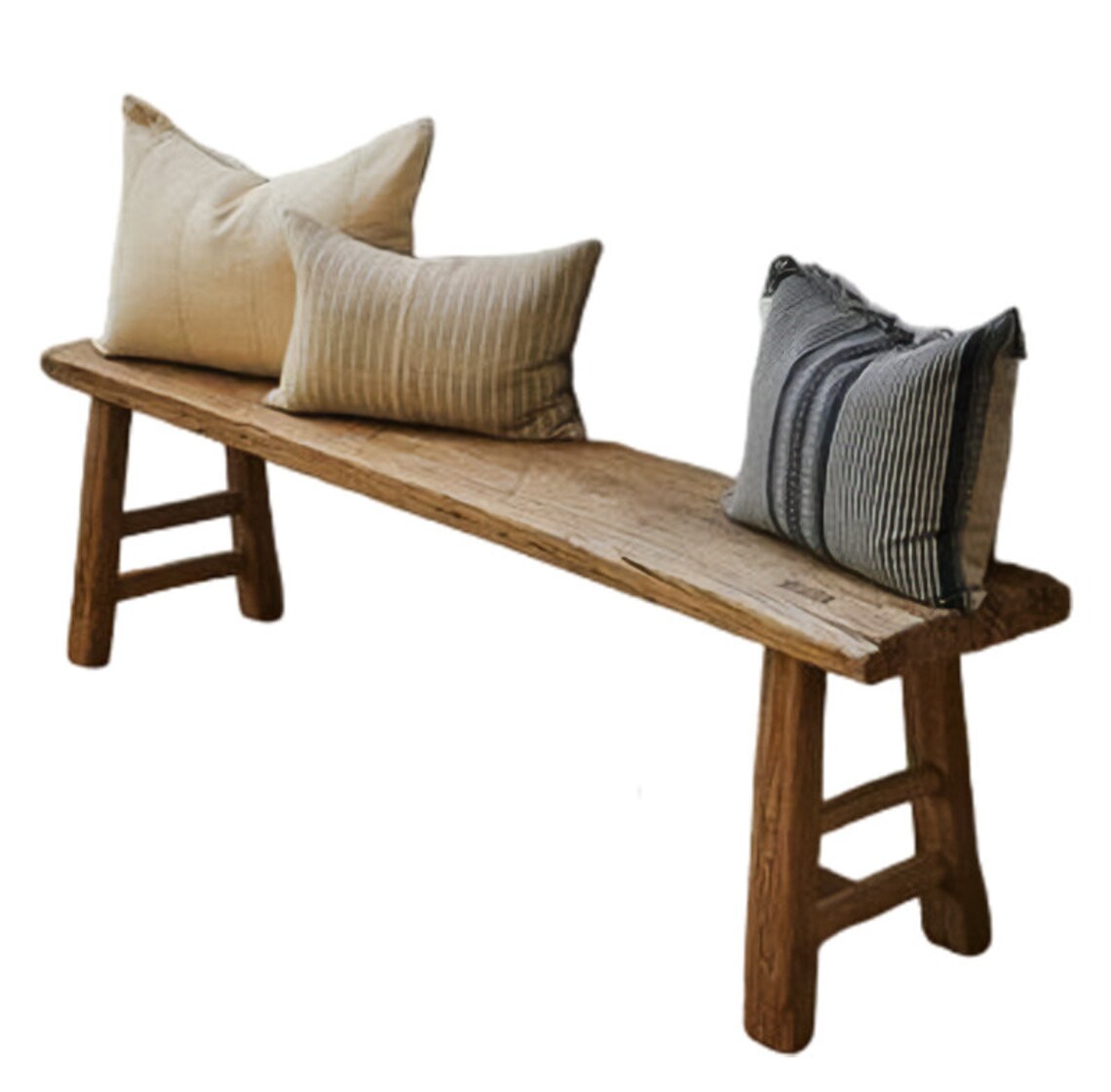 Solid Oak Entryway Bench, Handmade Rustic Farmhouse Bench, Reclaimed ...