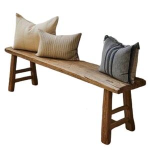 Solid Chesnut Entryway Bench, Handmade Rustic Farmhouse Bench, Reclaimed Wood Patio Furniture ...