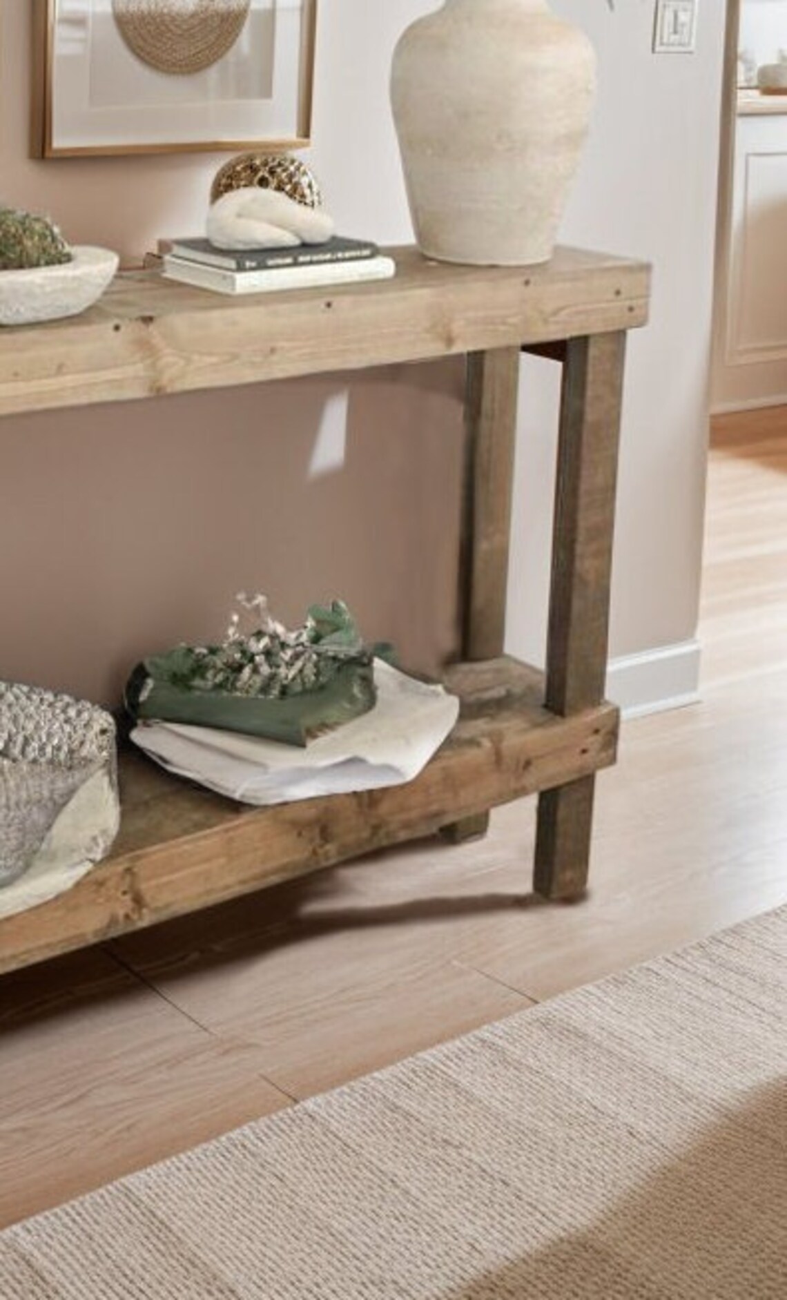 Rustic Reclaimed Wood Console Table, Farmhouse Hallway Entryway ...