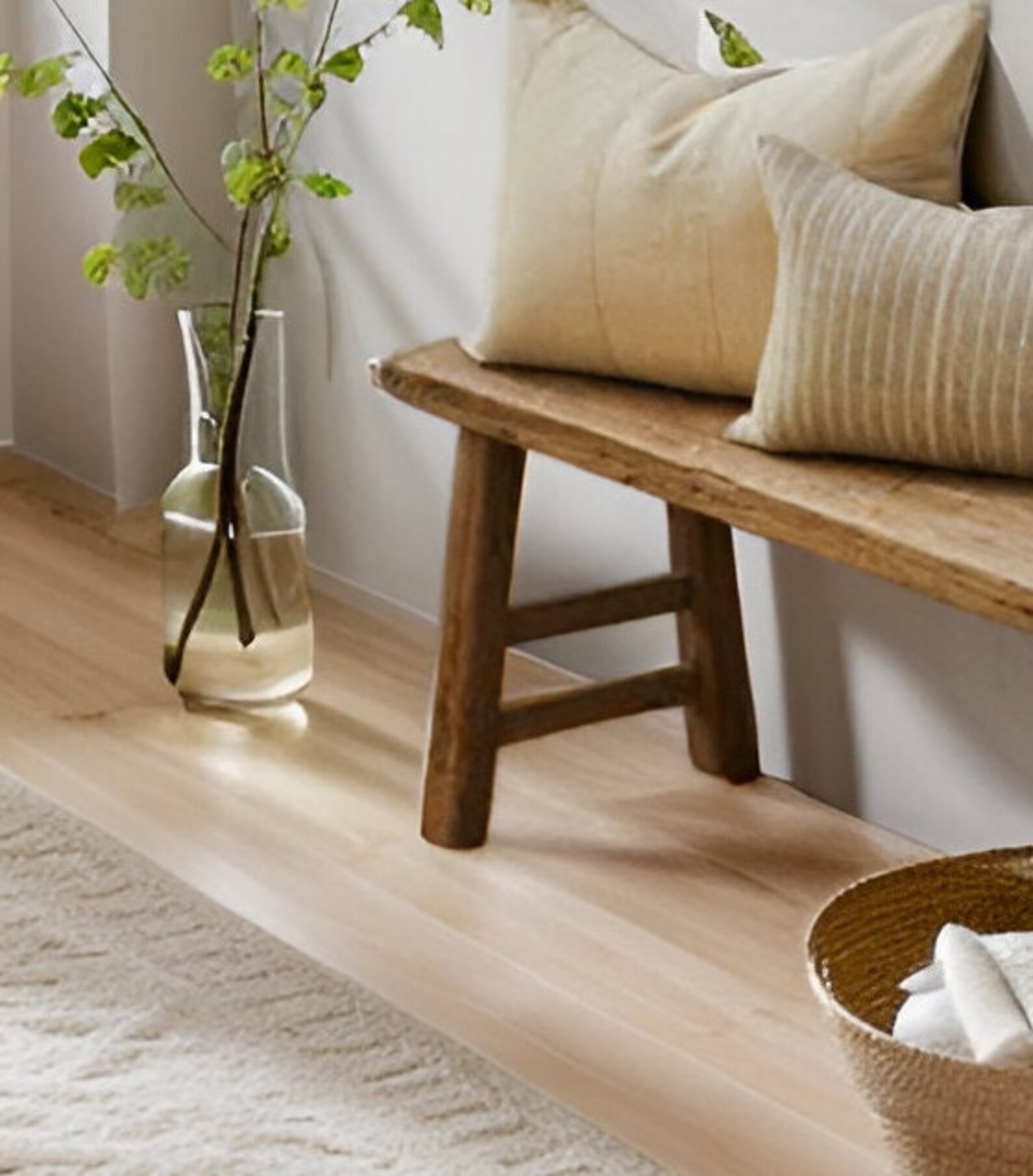 Solid Oak Entryway Bench, Handmade Rustic Farmhouse Bench, Reclaimed ...