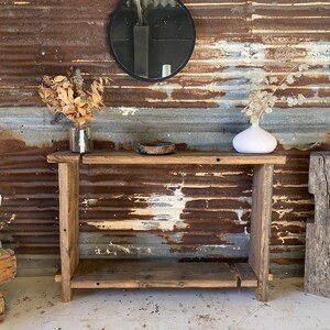 Rustic Reclaimed Pine Wood Console Table, Farmhouse Hallway Entryway ...