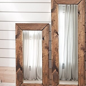 Full Length Rustic Mirror, Reclaimed Chesnut Wood Frame, Farmhouse ...