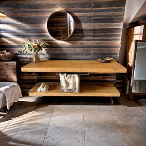 Unique Bathroom Rustic Floating Vanity With Reclaimed Wood, Custom ...