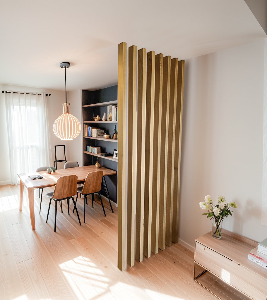 Handcrafted Wooden Wall Partition, Room Divider Kit, Stylish Office ...