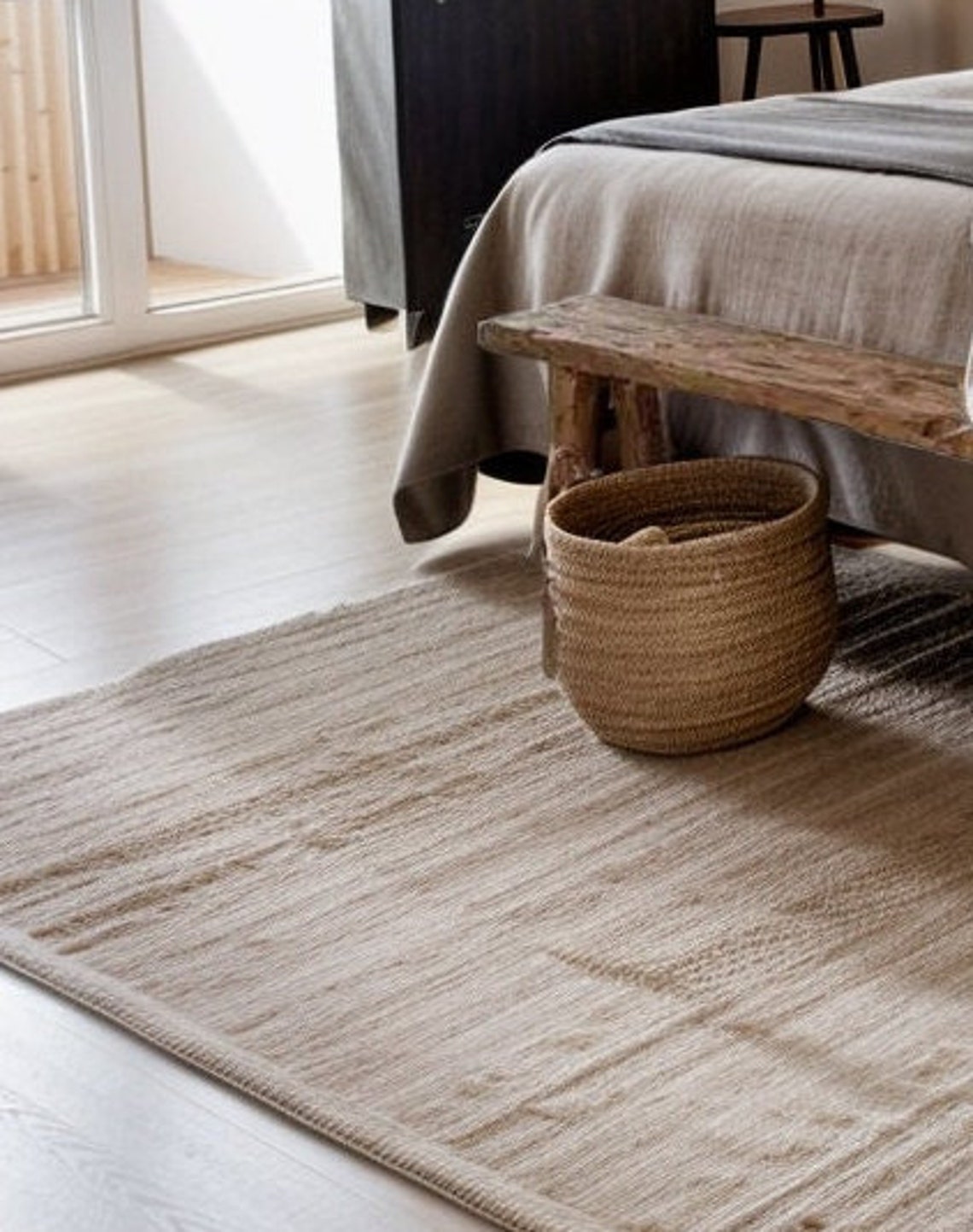 Oak Wood Rustic Farmhouse End of Bed Bench Durable and Stylish Addition ...