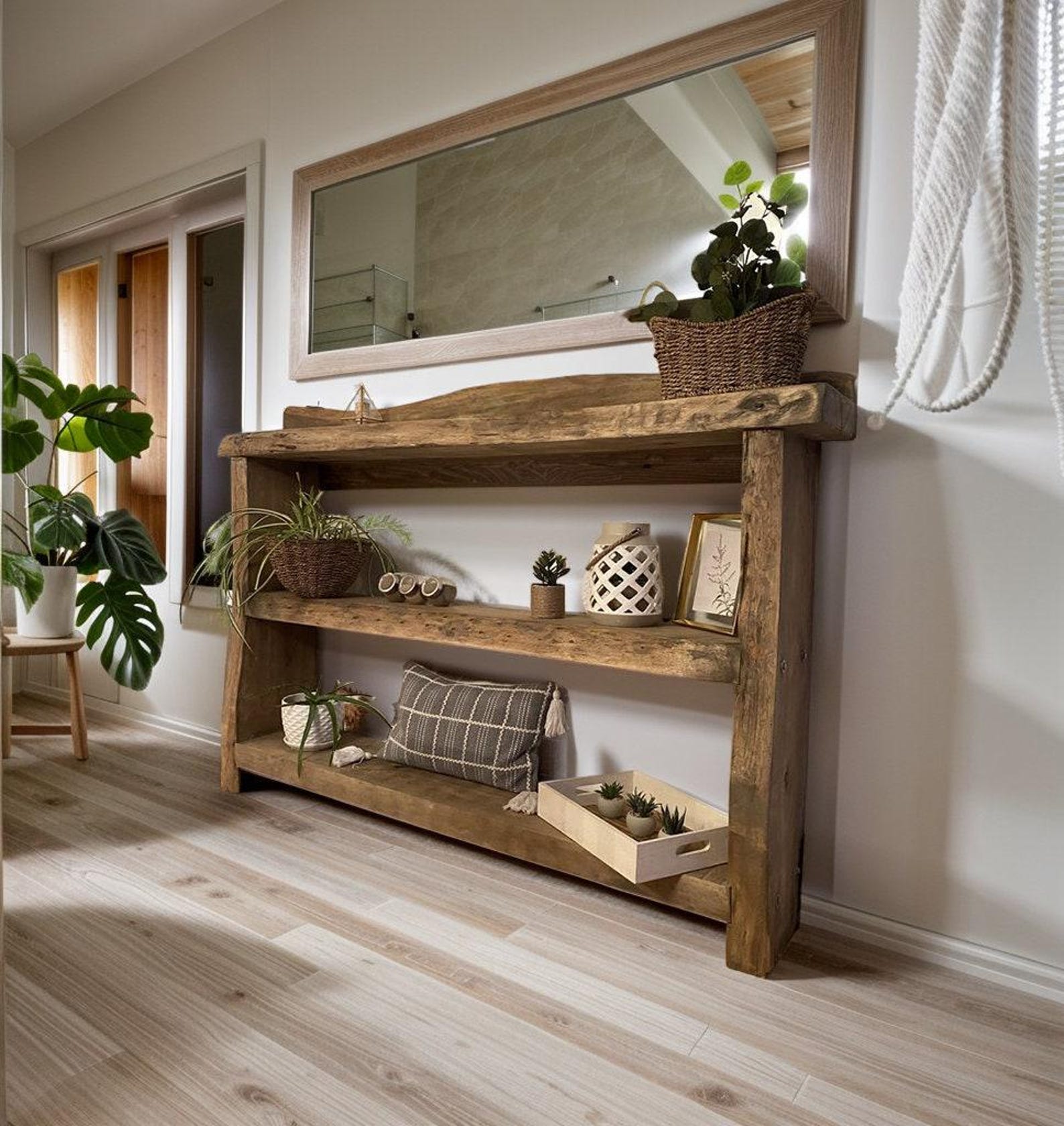 Chesnut Wood Rustic Reclaimed Console Table, Farmhouse Hallway Entryway ...
