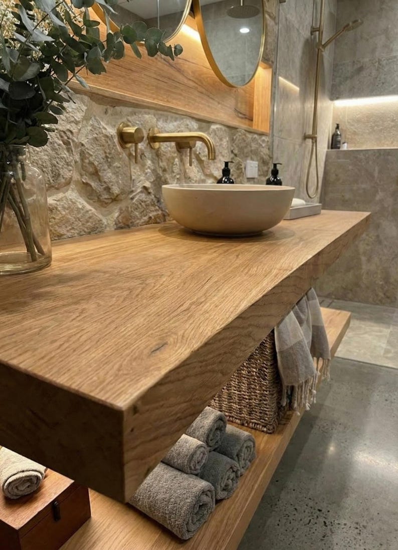 Handcrafted Bathroom Rustic Floating Vanity With Reclaimed Wood, Custom ...
