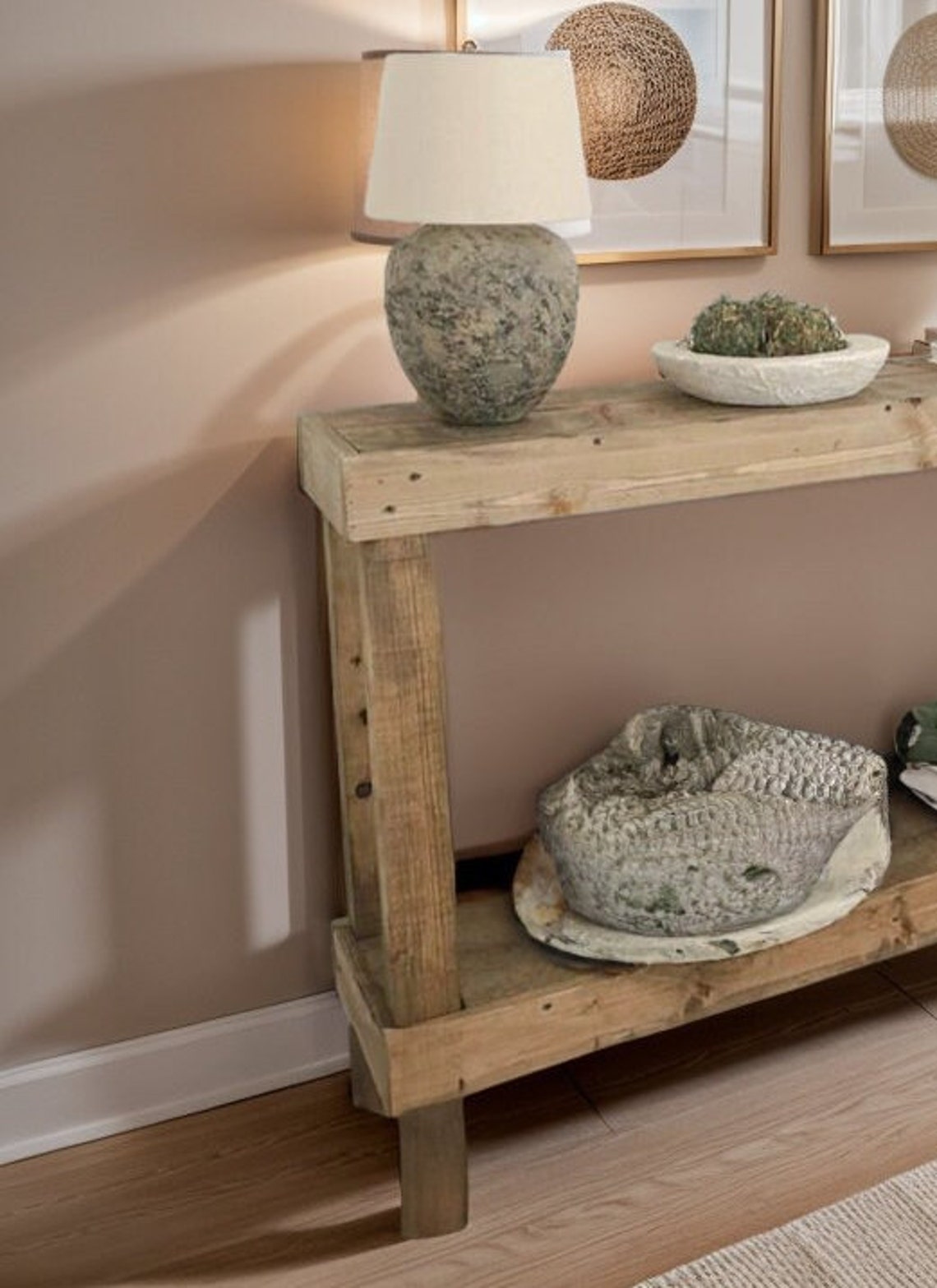Rustic Reclaimed Wood Console Table, Farmhouse Hallway Entryway ...