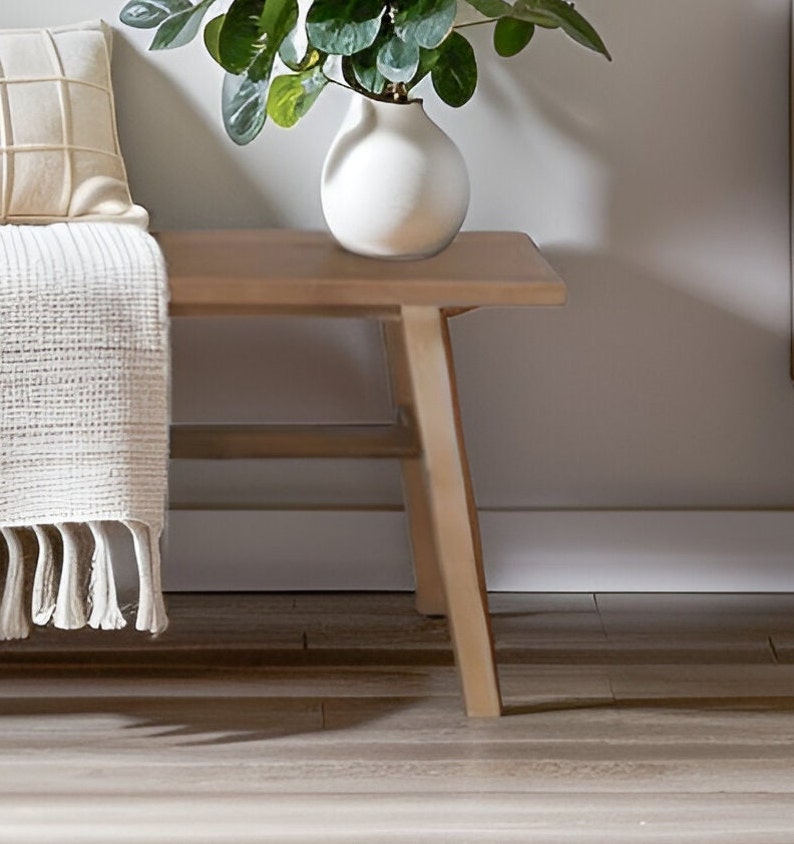 Solid Oak Entryway Bench, Handmade Rustic Farmhouse Bench, Reclaimed ...