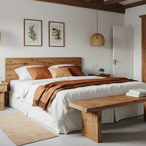 Rustic Bed Bench, Reclaimed Wood Farmhouse End of Bed Bench ...