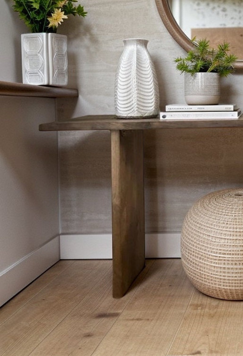 Oak Wood Rustic Reclaimed Console Table, Farmhouse Hallway Entryway ...