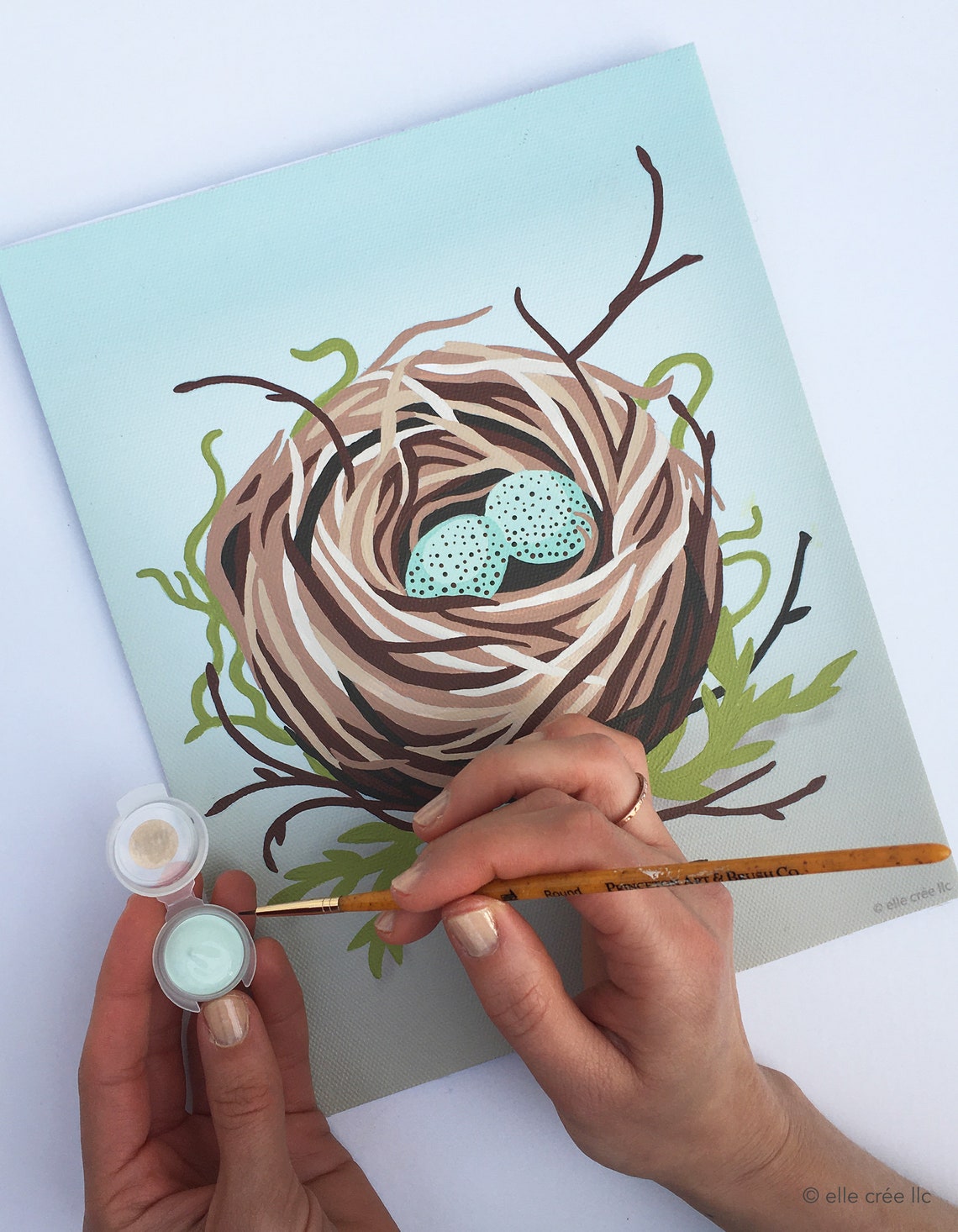 Bird's Nest Paint-by-number Kit 8x10 - Etsy