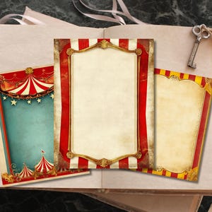 Victorian Vintage Circus, Circus Digital Paper, Circus Background Paper ...