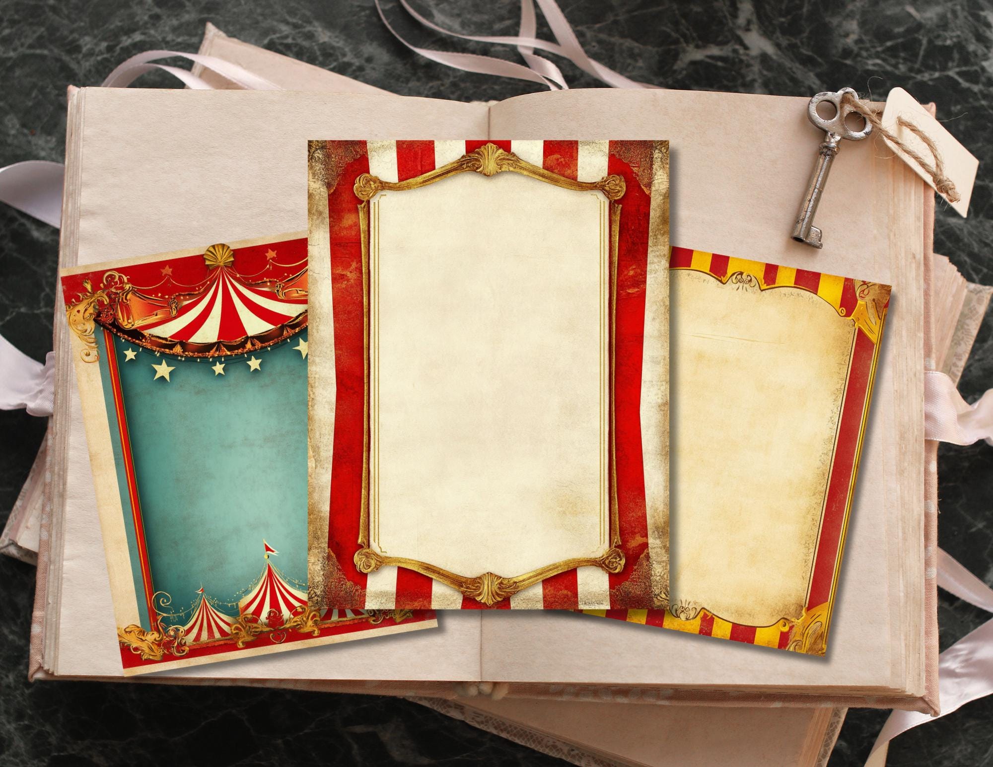 Victorian Vintage Circus, Circus Digital Paper, Circus Background Paper ...