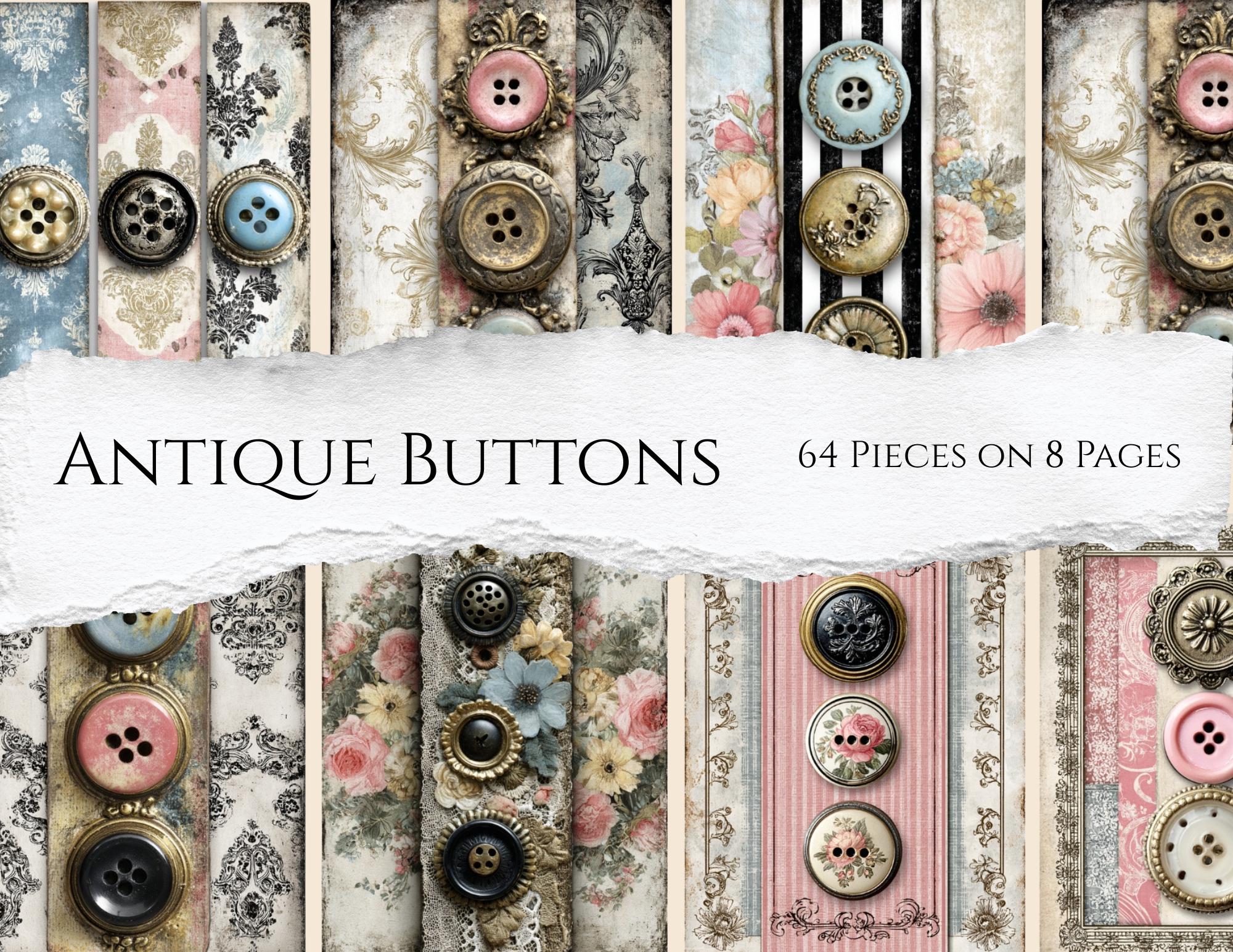 Printable Button Cards Junk Journal Kit Ephemera Vintage Sewing Cards ...