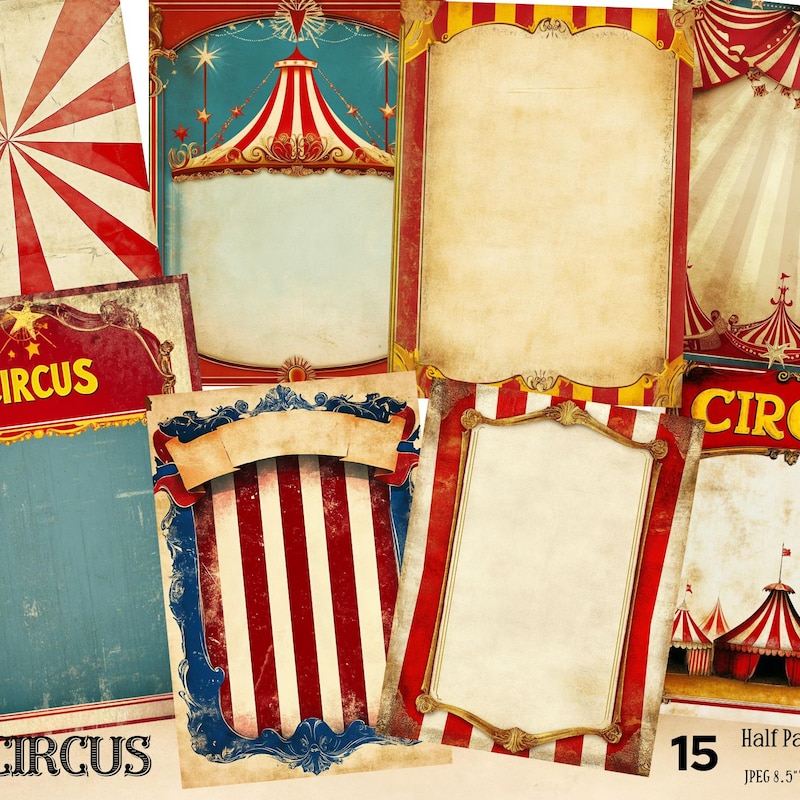 Circus Digital Paper - Etsy