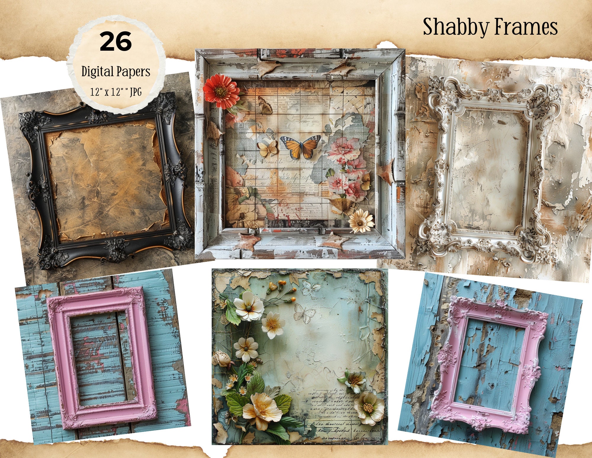 Shabby Chic Frames, Distressed Frames, Vintage Frames, Vintage Frames ...
