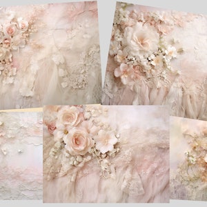 Vintage Lace Junk Journal, Printable Antique Pages Pink Flowers and ...