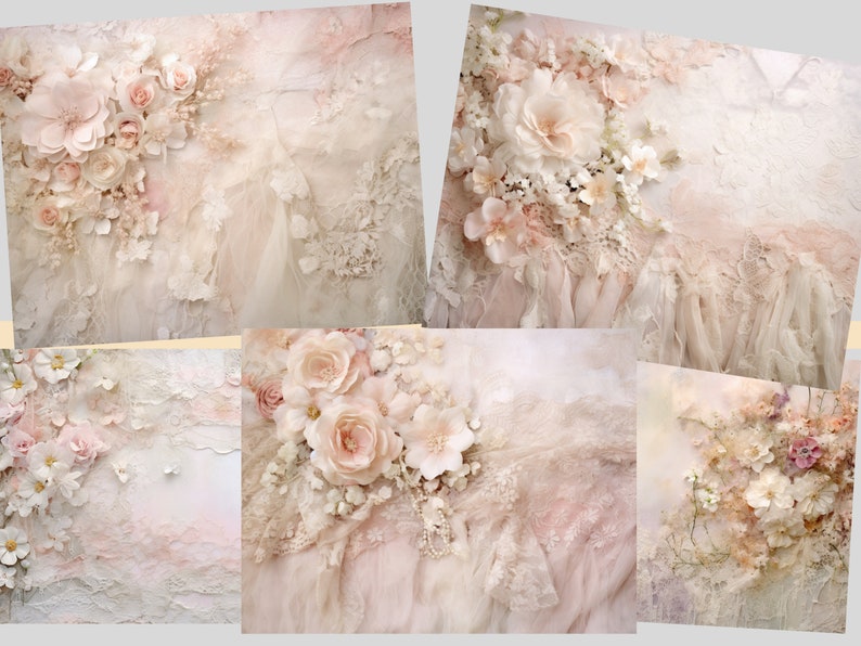 Vintage Lace Junk Journal, Printable Antique Pages Pink Flowers and ...