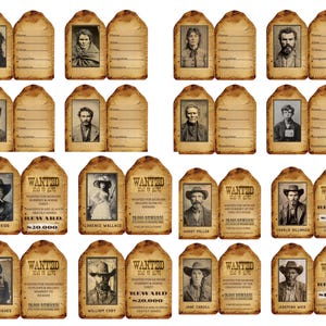 Vintage Wanted Poster Foldable Tags for Junk Journals, Wild West Junk ...