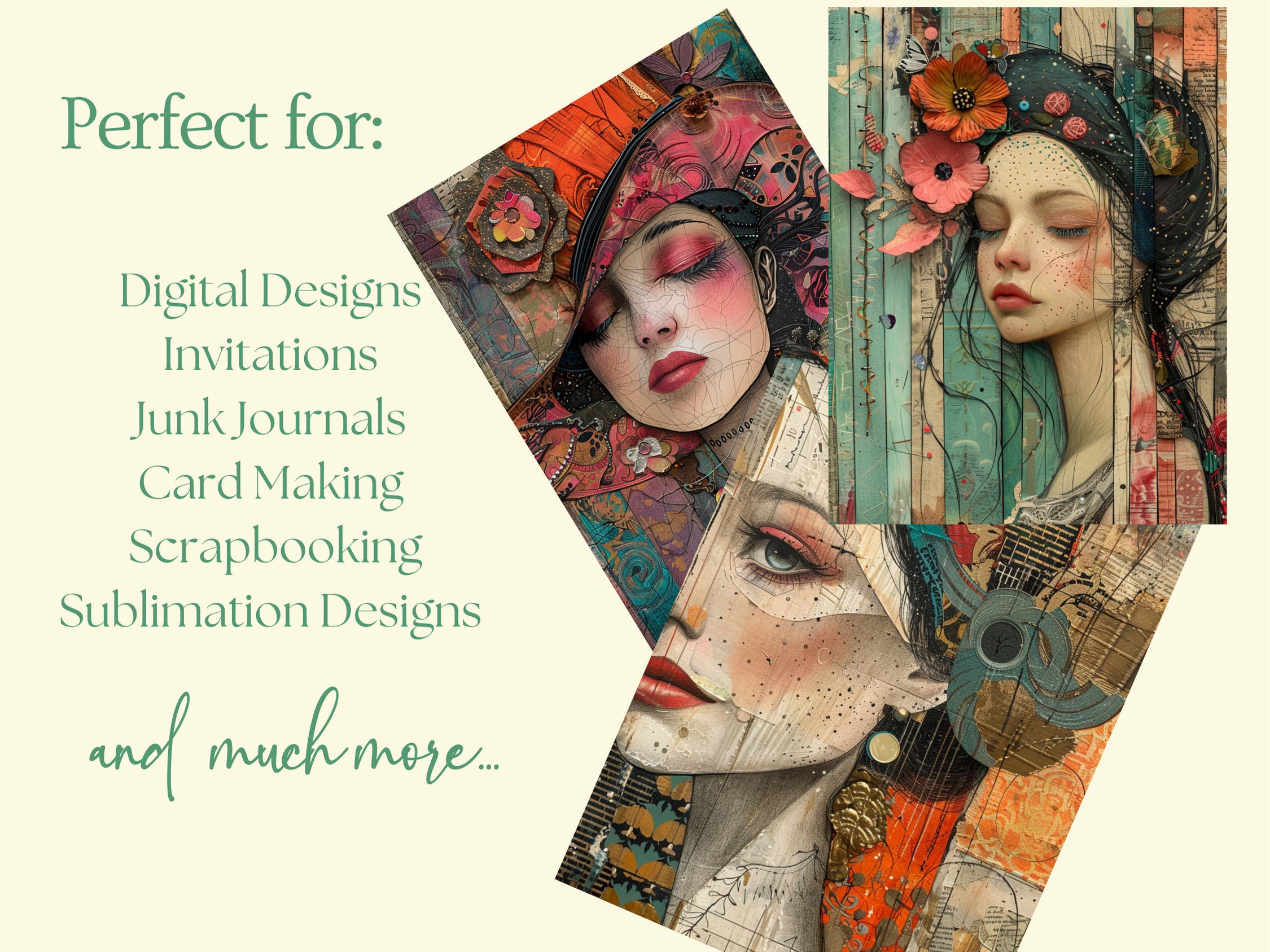 Mixed Media Girls Junk Journal Pages, Mixed Media Girls Card Making ...