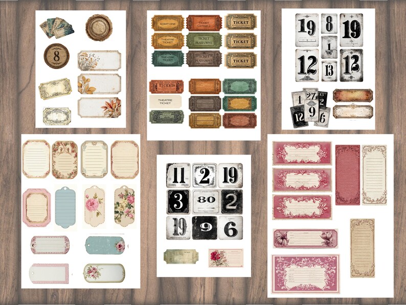 Vintage Labels & Ephemera 60+ Jpgs Printable Junk Journal ...