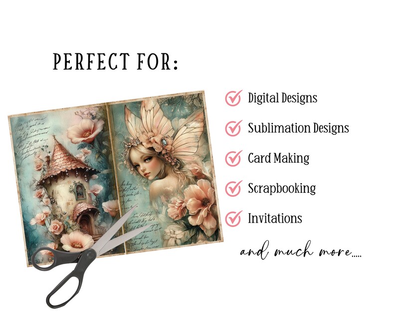 Forest Fairy Junk Journal Kit, Printable Collage Digital Download ...