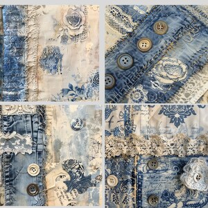 Jeans Junk Journal, Printable Antique Pages, Vintage Jeans Digital ...