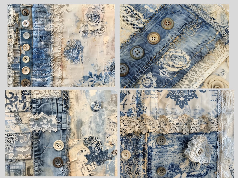 Jeans Junk Journal, Printable Antique Pages, Vintage Jeans Digital ...