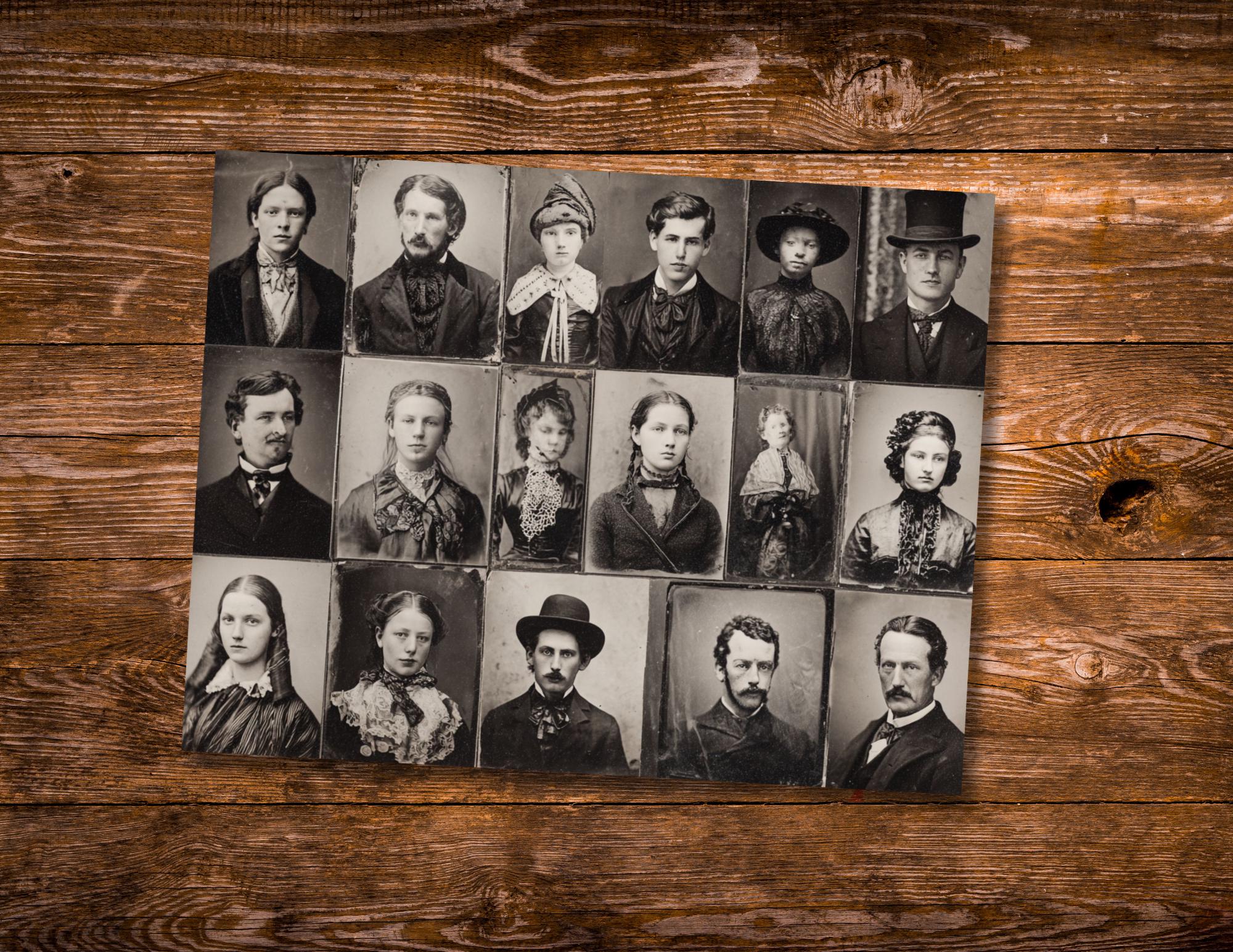 Vintage Portrait Photography Ephemera, Scrapbook Paper Digital Download ...