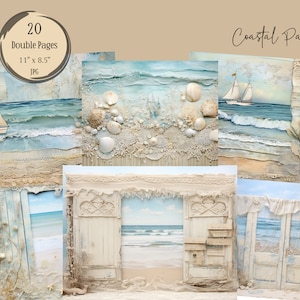 Coastal Junk Journal Kit, Coast Journal Pages, Papers, Beach Ephemera ...