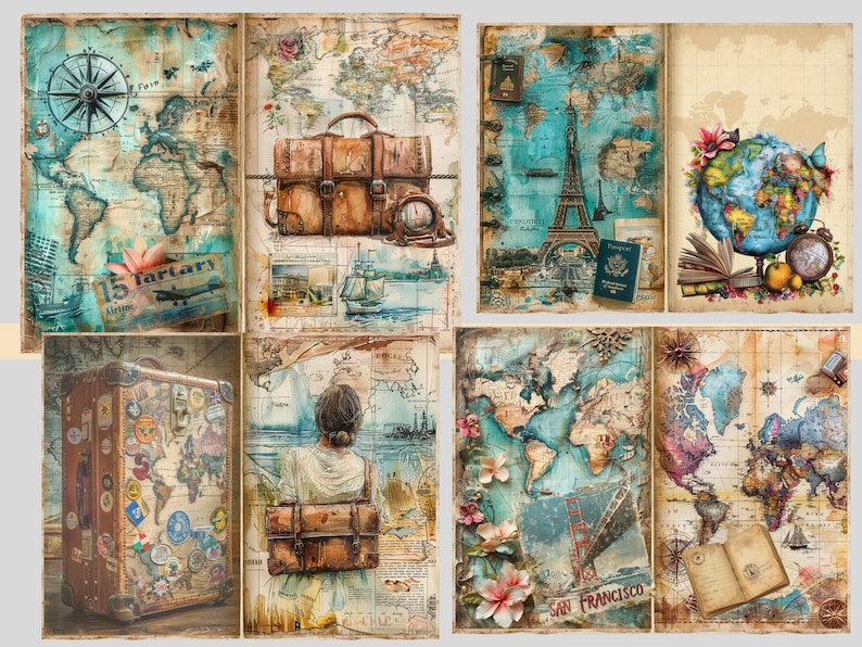Travel Junk Journal, Traveller Junk Journal Kit, Paris Junk Journal ...