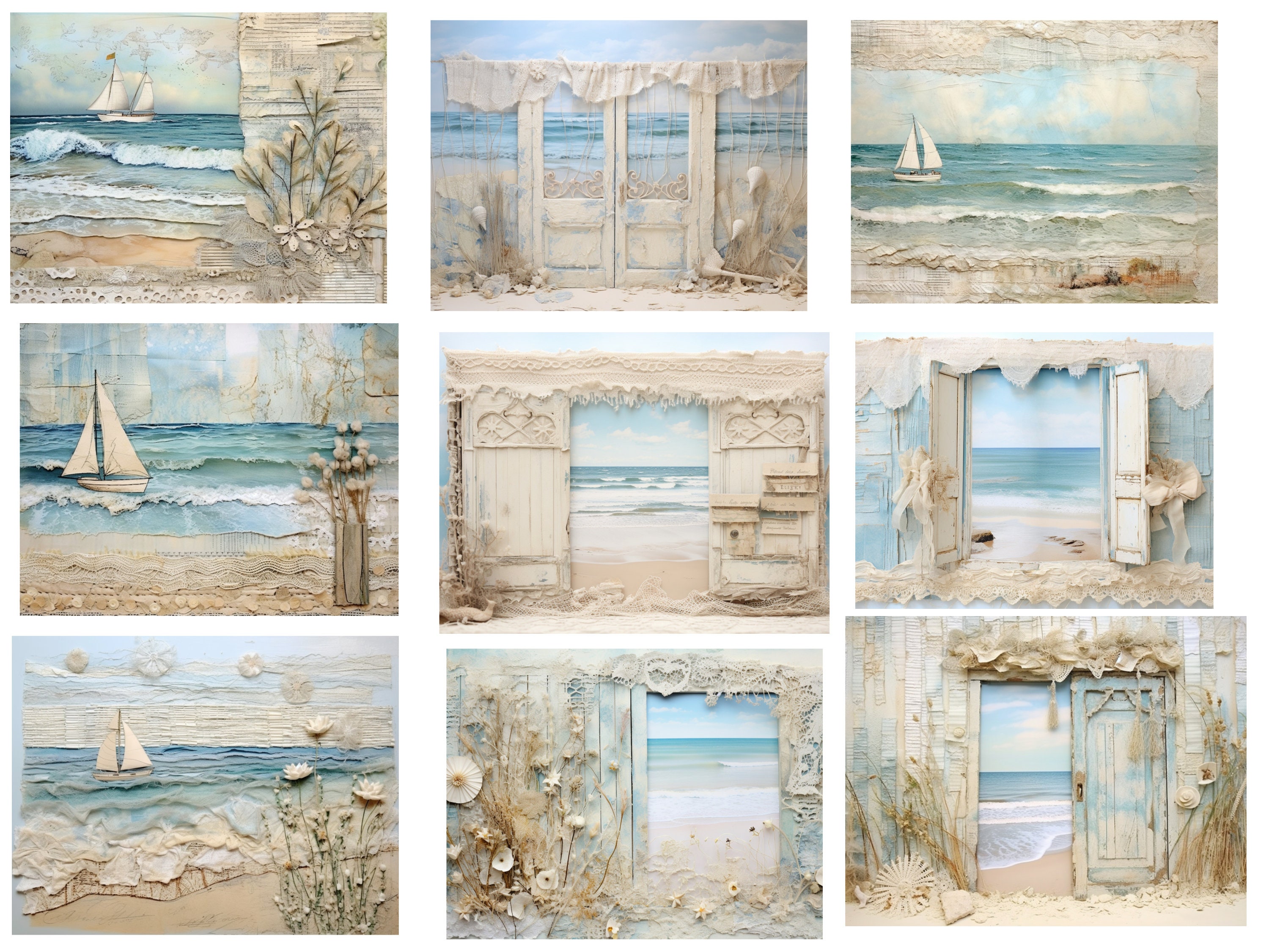 Coastal Junk Journal Kit, Coast Journal Pages, Papers, Beach Ephemera ...