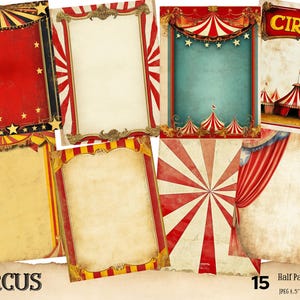 Victorian Vintage Circus, Circus Digital Paper, Circus Background Paper ...