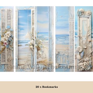 20 Beach Watercolour Printable Bookmarks, Digital Download JPG Bookmark ...