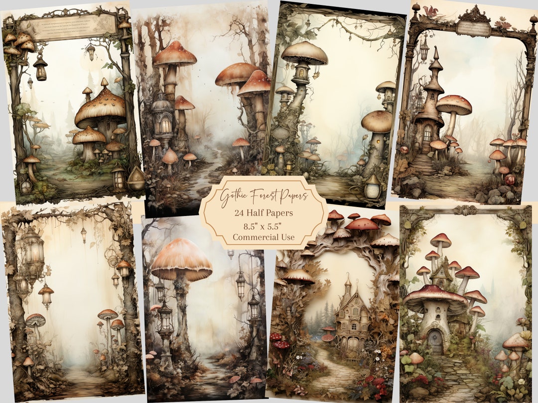Gothic Forest Junk Journal Pages, Gothic Forest Ephemera, Gothic ...