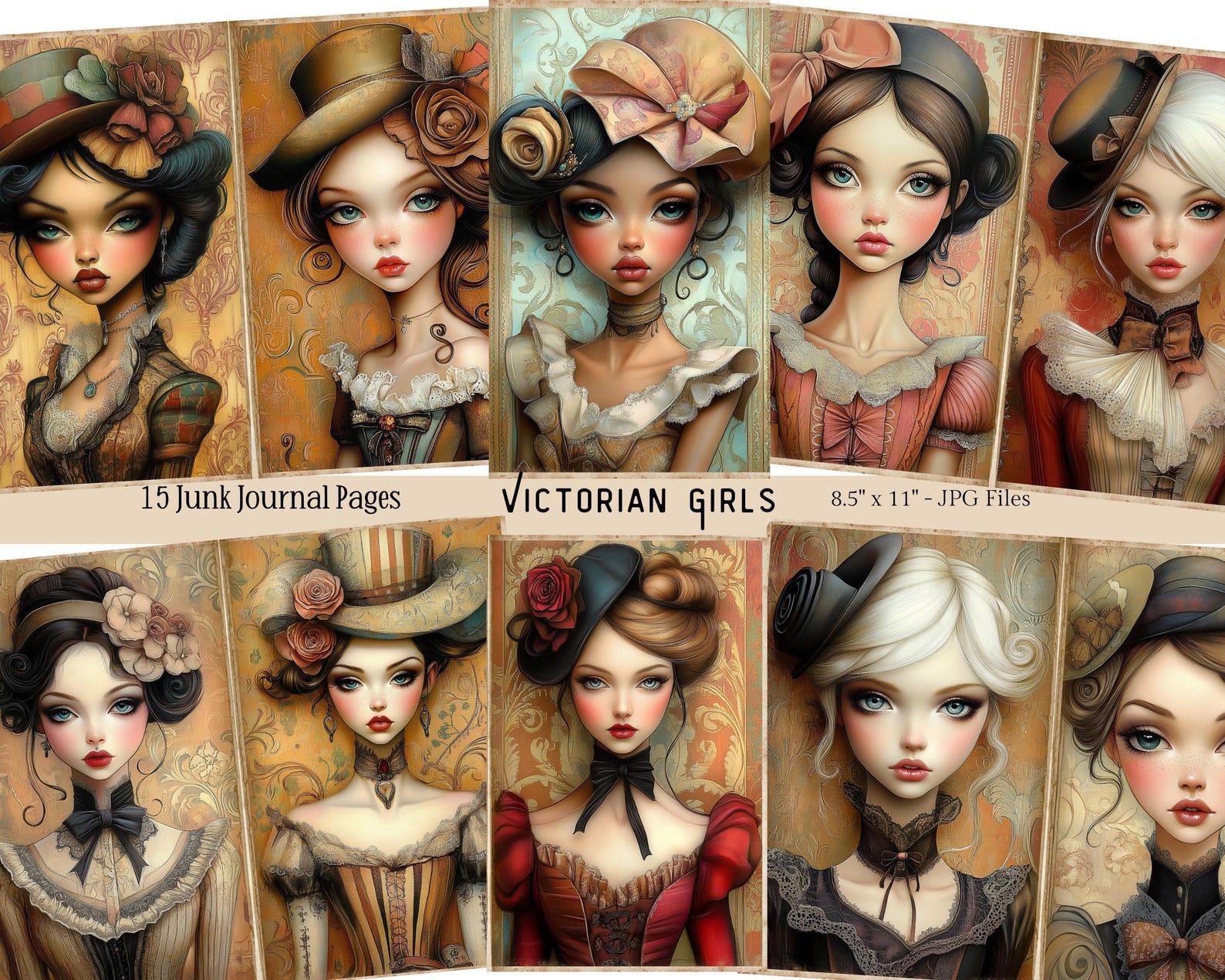 Victorian Girls Junk Journal, Victorian Girls, Victorian Women Junk ...
